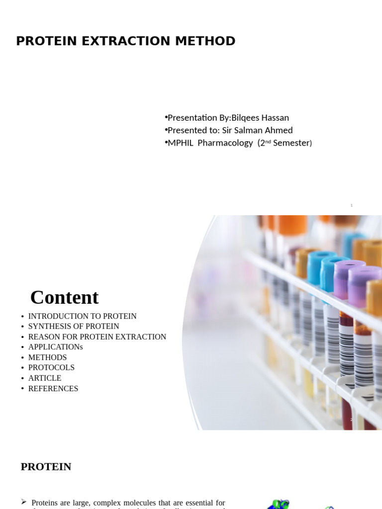 Protein Extraction Final | PDF | Gel Electrophoresis | Protein Purification