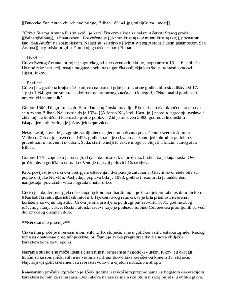 Crkva Svetog Antuna Pustinjaka | PDF