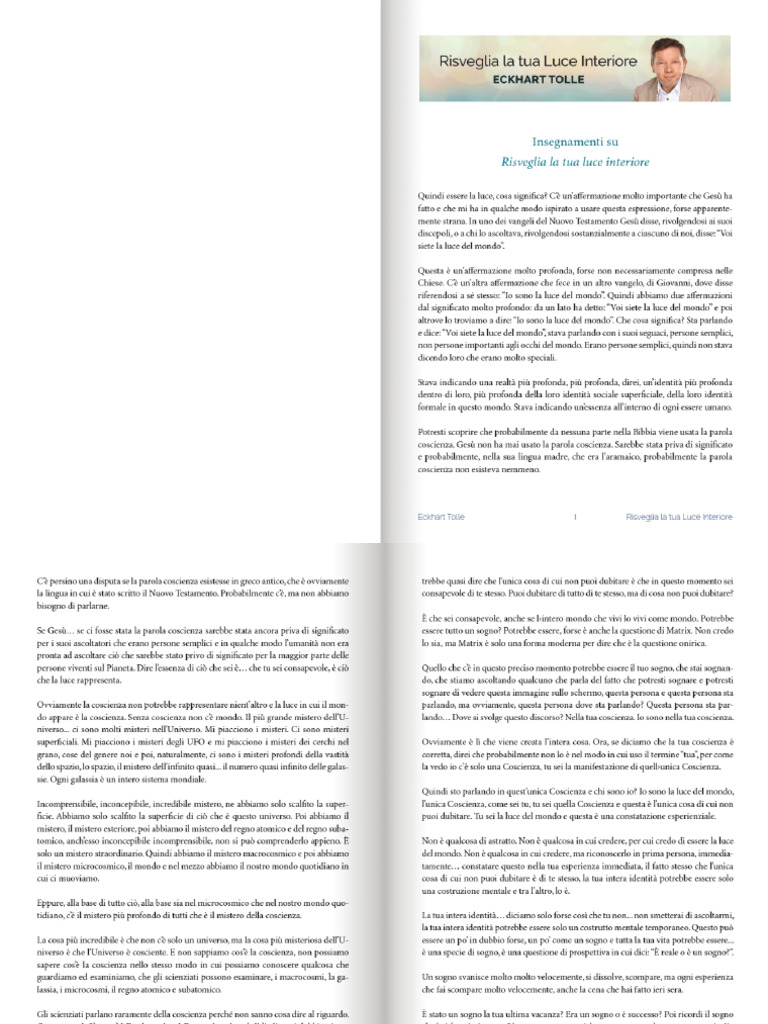 Eckhart Tolle - Risveglia La Tua Luce Interiore | PDF