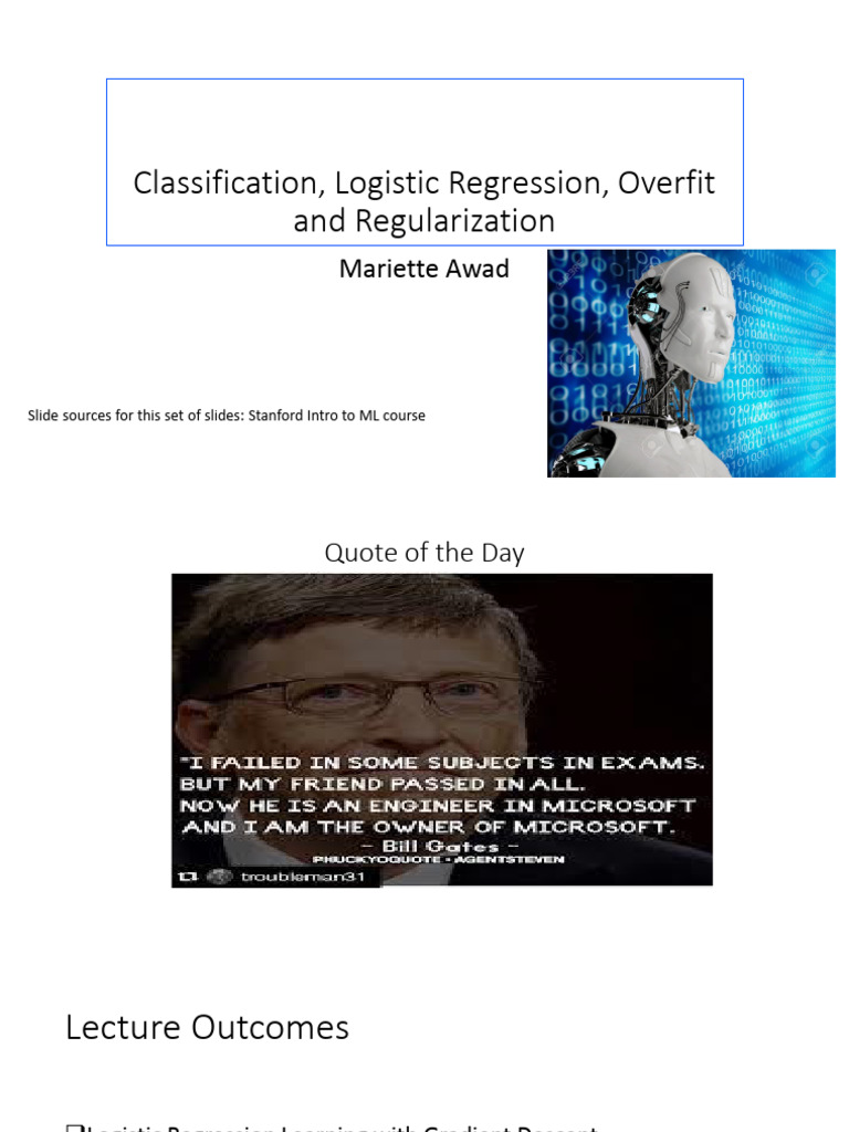 Lecture 7 - Part A - Mutli Class and Overfitting and Regularization | PDF | Regression Analysis ...