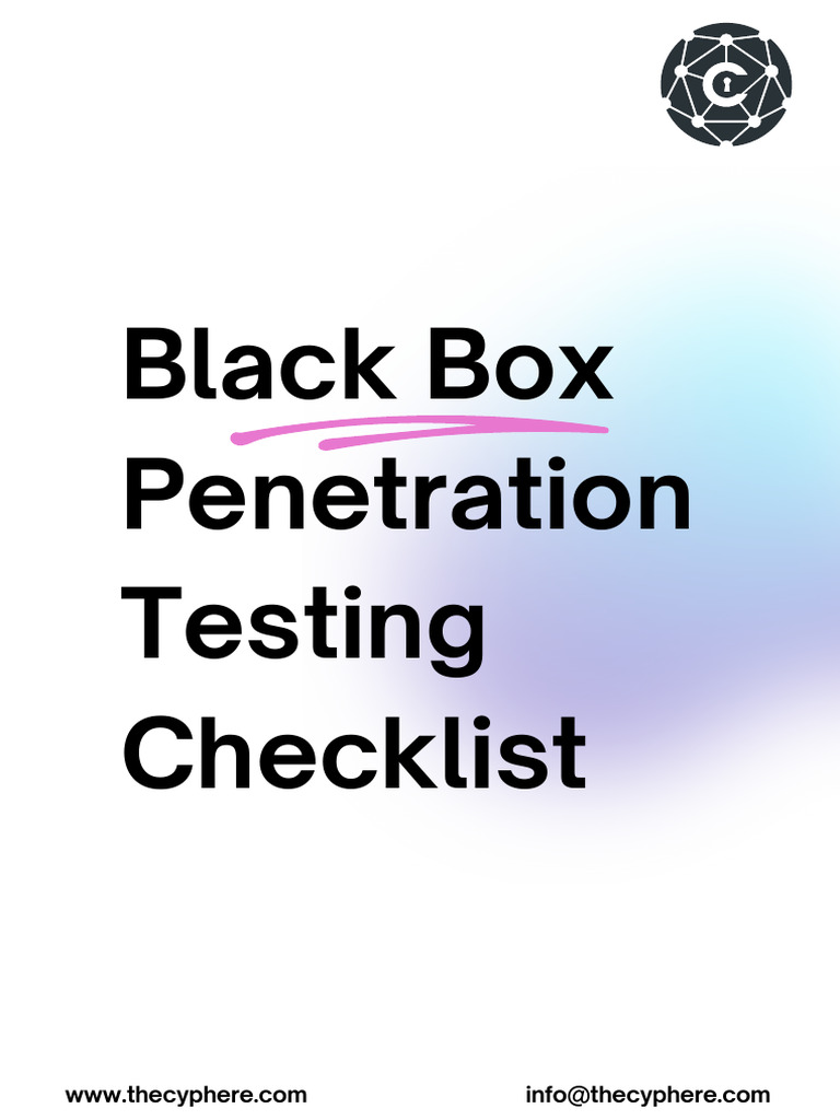 Black Box Penetration Testing Checklist | PDF | Vulnerability ...