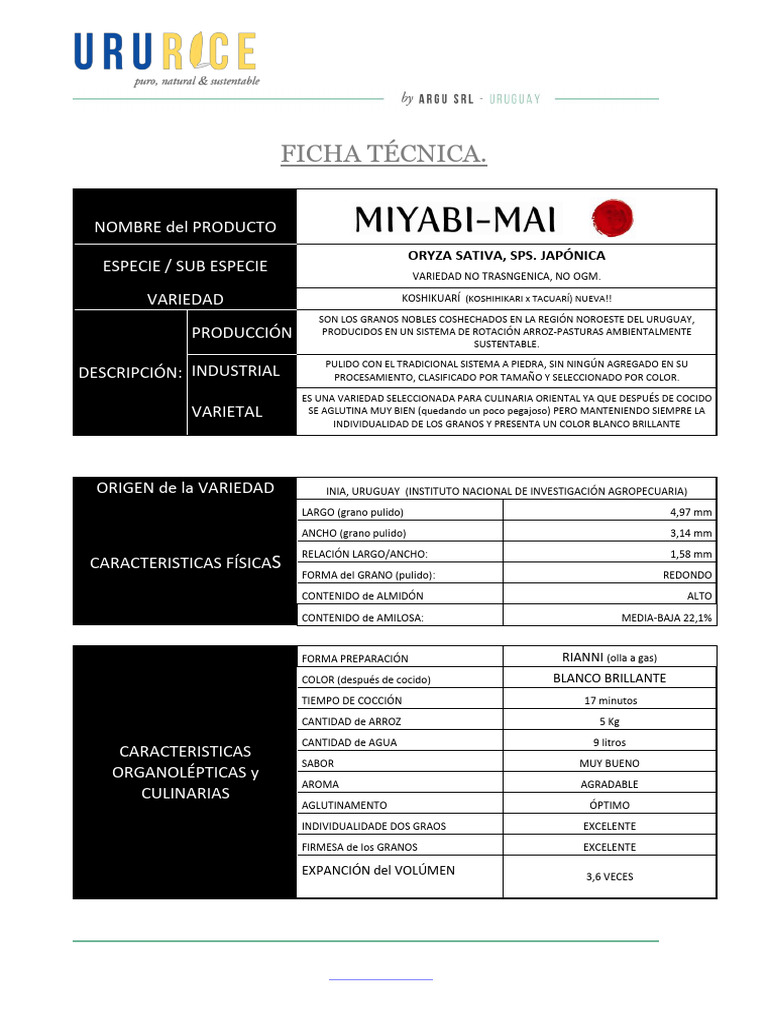 FT MIYABI-MAI Es | PDF | Arroz | Alimentos