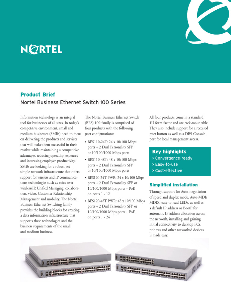 nortel-switch-100-series | PDF | Computer Network | Network Switch