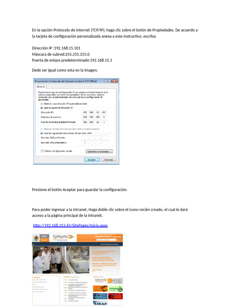 Configuracion Tarjeta de Red MICH (1088) | PDF