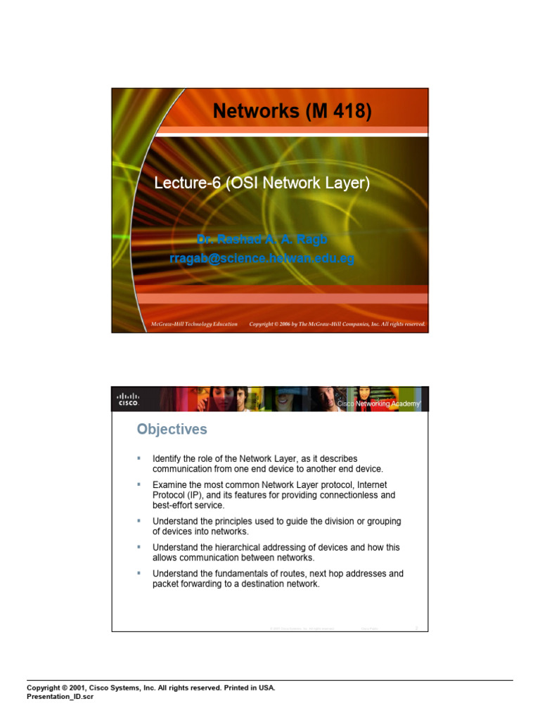 Network - Lecture 6 (Network Layer) | PDF | Internet Protocols | Computer Network