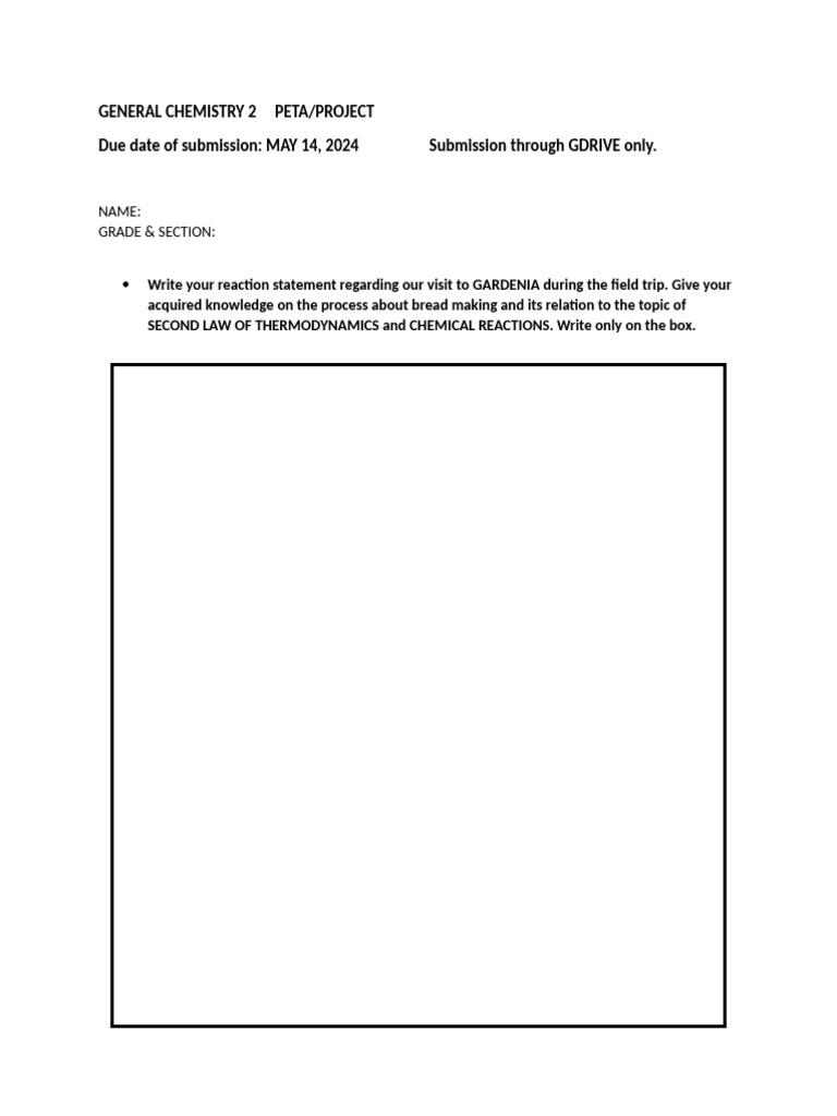 General Chemistry 2 Peta Project | PDF | Law | Technology & Engineering