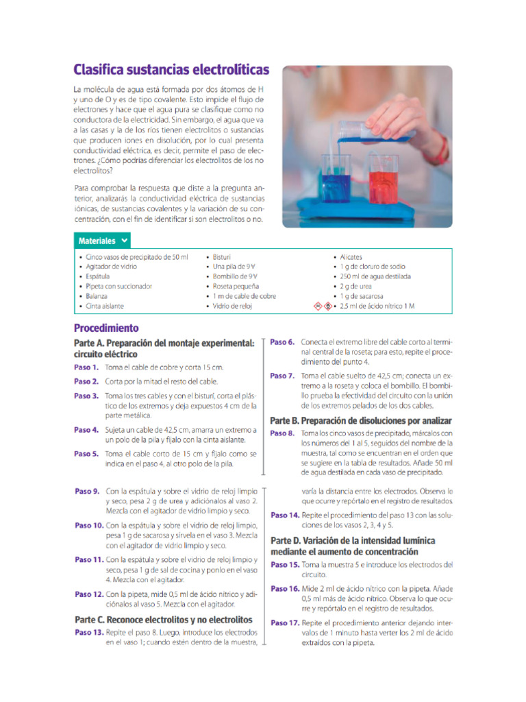 Clasificacion de Electrolitos | PDF