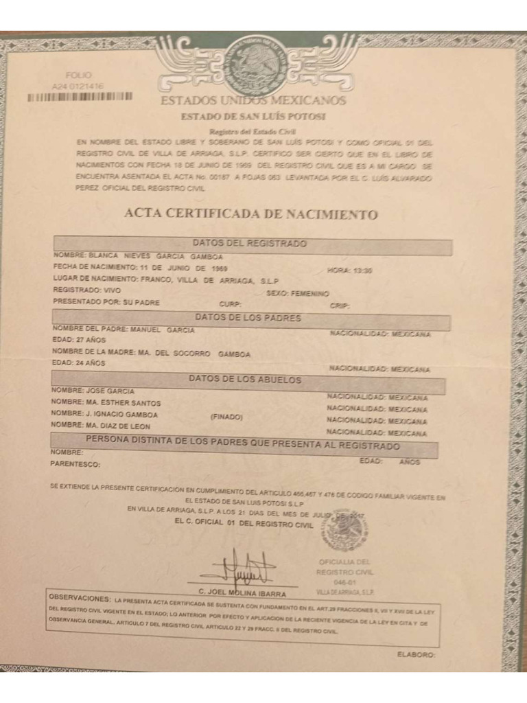 Acta de Nac 58086 | PDF