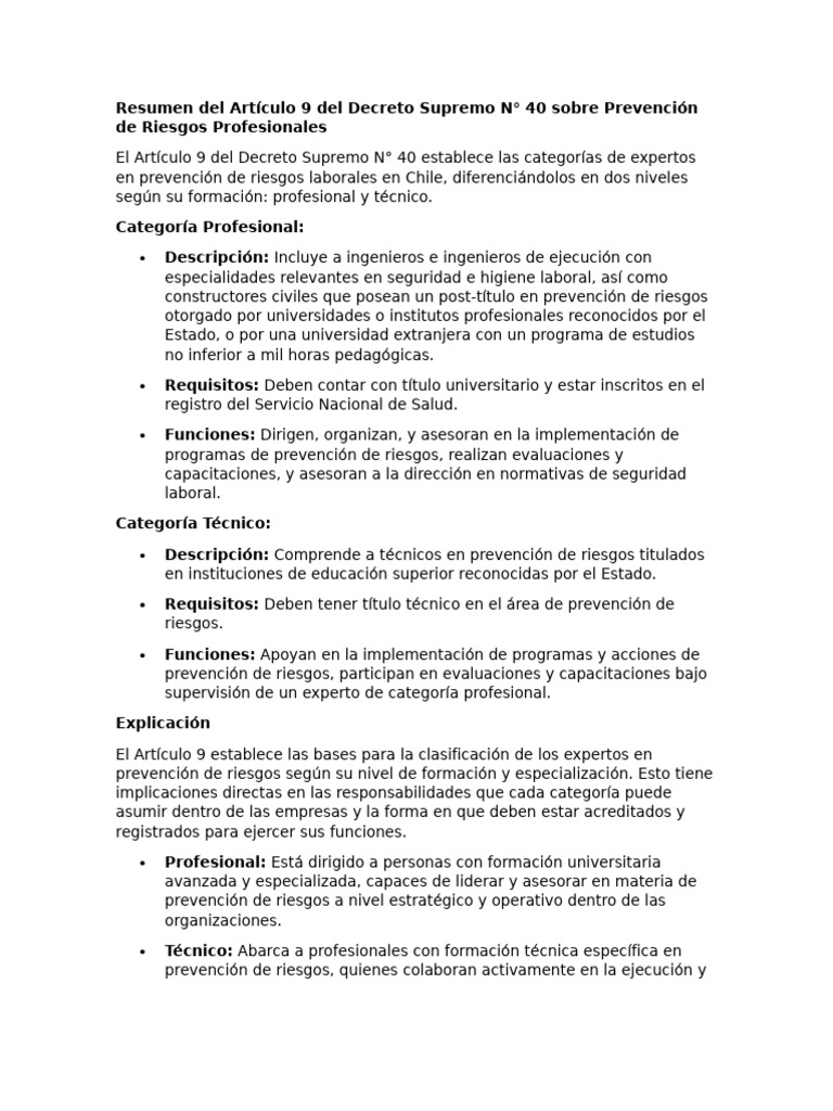 Resumen Del Artículo 9 Del Decreto Supremo N | PDF | Educación más alta
