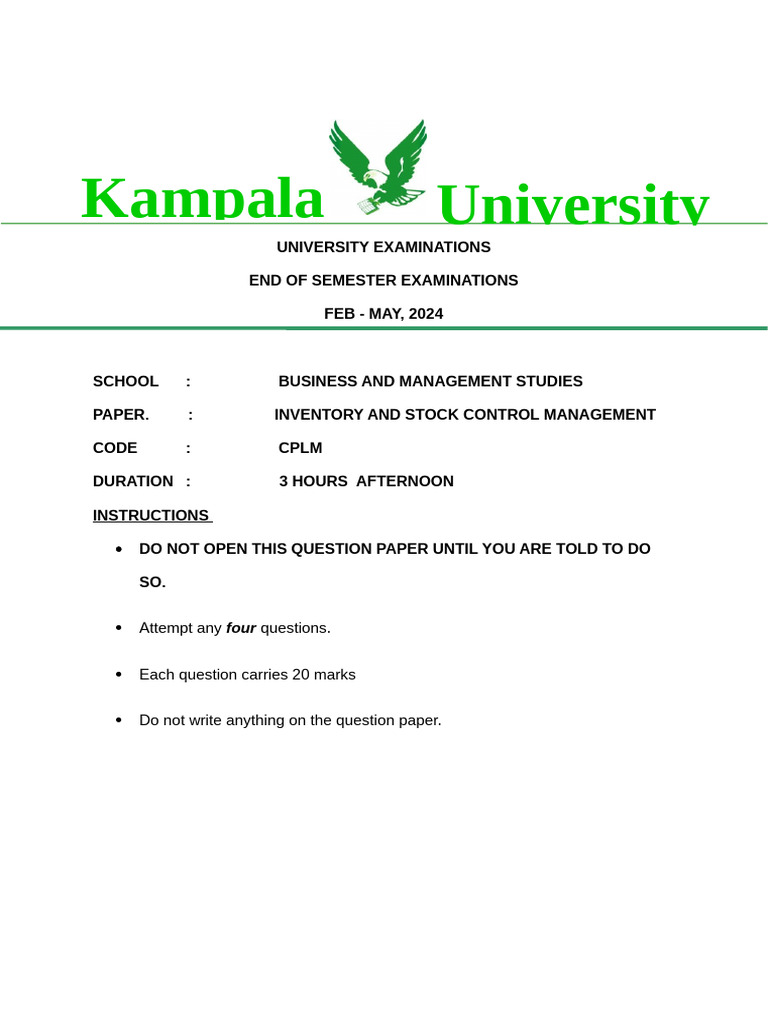 INVENTORY AND CONTROL MANAGEMENT PAPERS | PDF | Procurement | Inventory