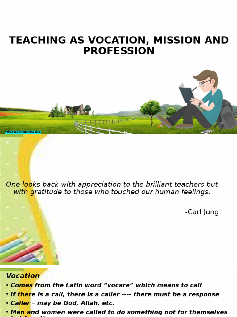 3 Teaching As Vocation, Mission and Profession | PDF | Prophets And ...