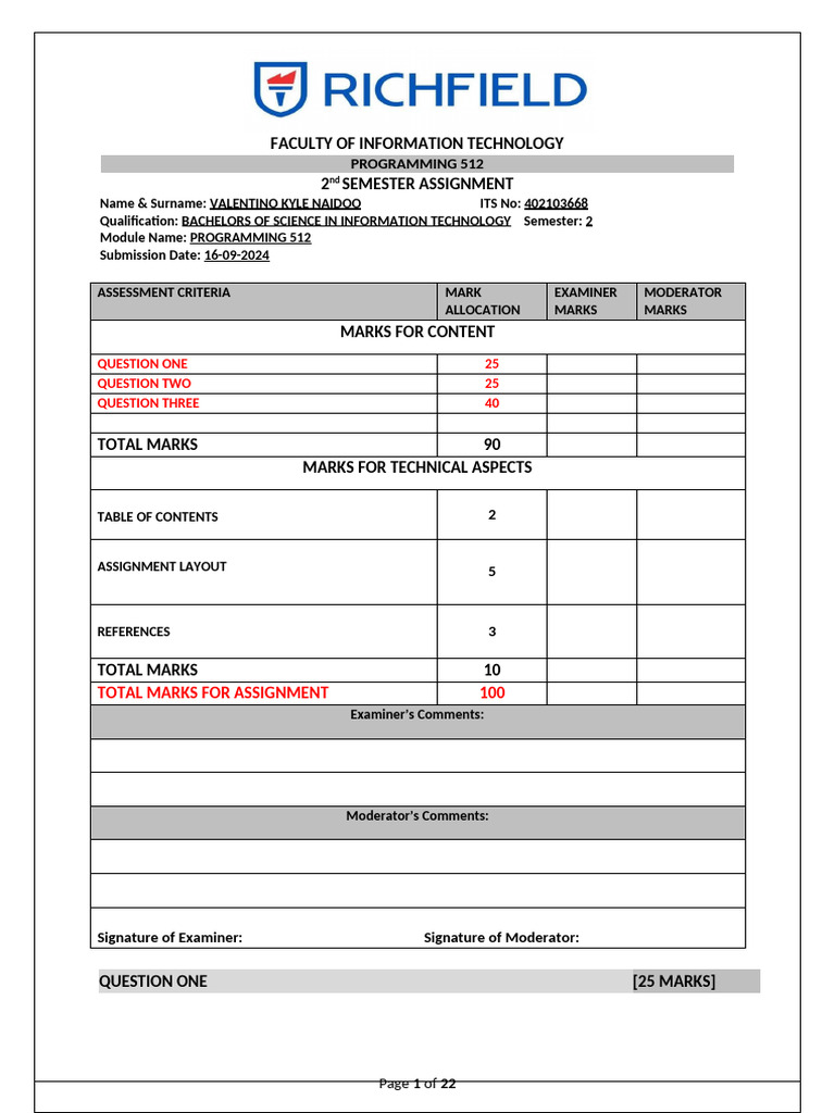 2024S2PR512AD Assignment | PDF | Inheritance (Object Oriented ...