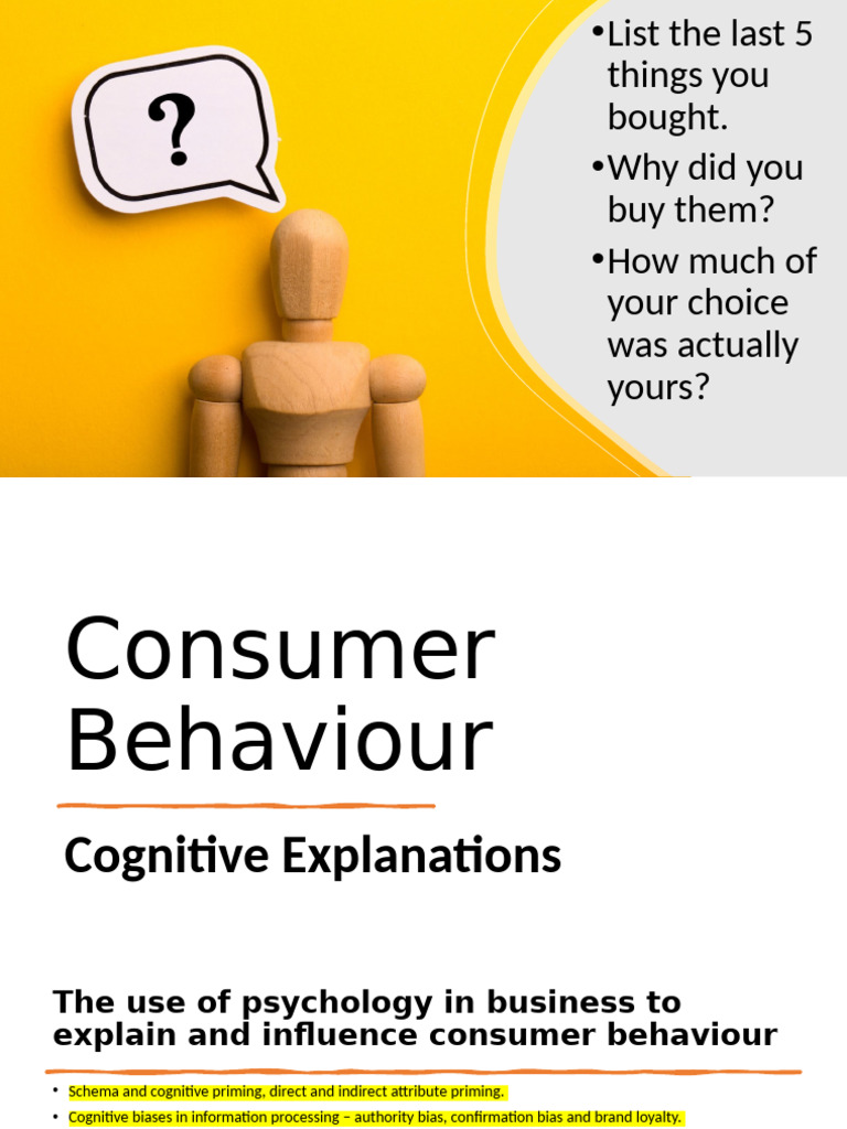 App Psych - Consumer Behaviour - Cognitive | PDF | Consumer Behaviour ...