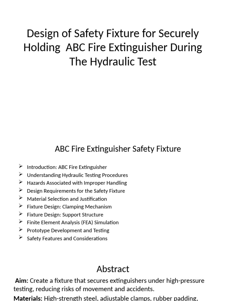 Safety Fixture for ABC Extinguisher Testing | PDF | Finite Element ...