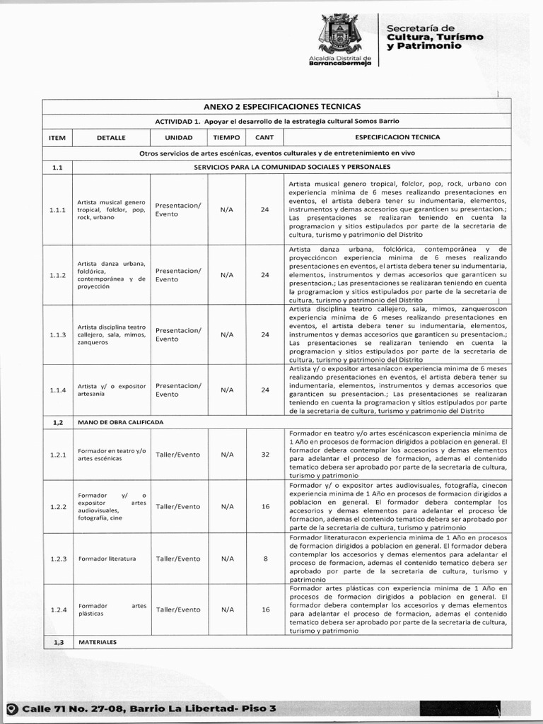 Anexo 2 Especificaciones Tecnicas | PDF
