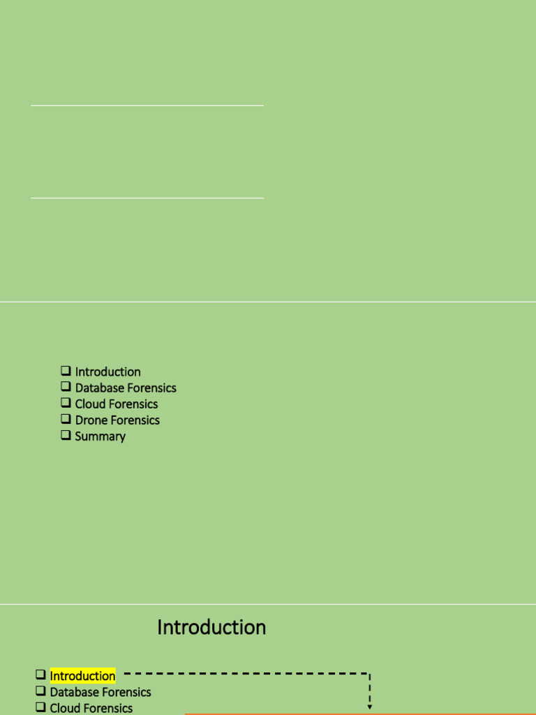 Database Forensics, Cloud Forensics, and Drone Forensics | PDF | Databases | Microsoft Sql Server