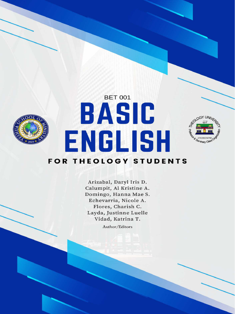 Basic English For Theology Students BET001 UNIT 1 Lectures | PDF | Part ...