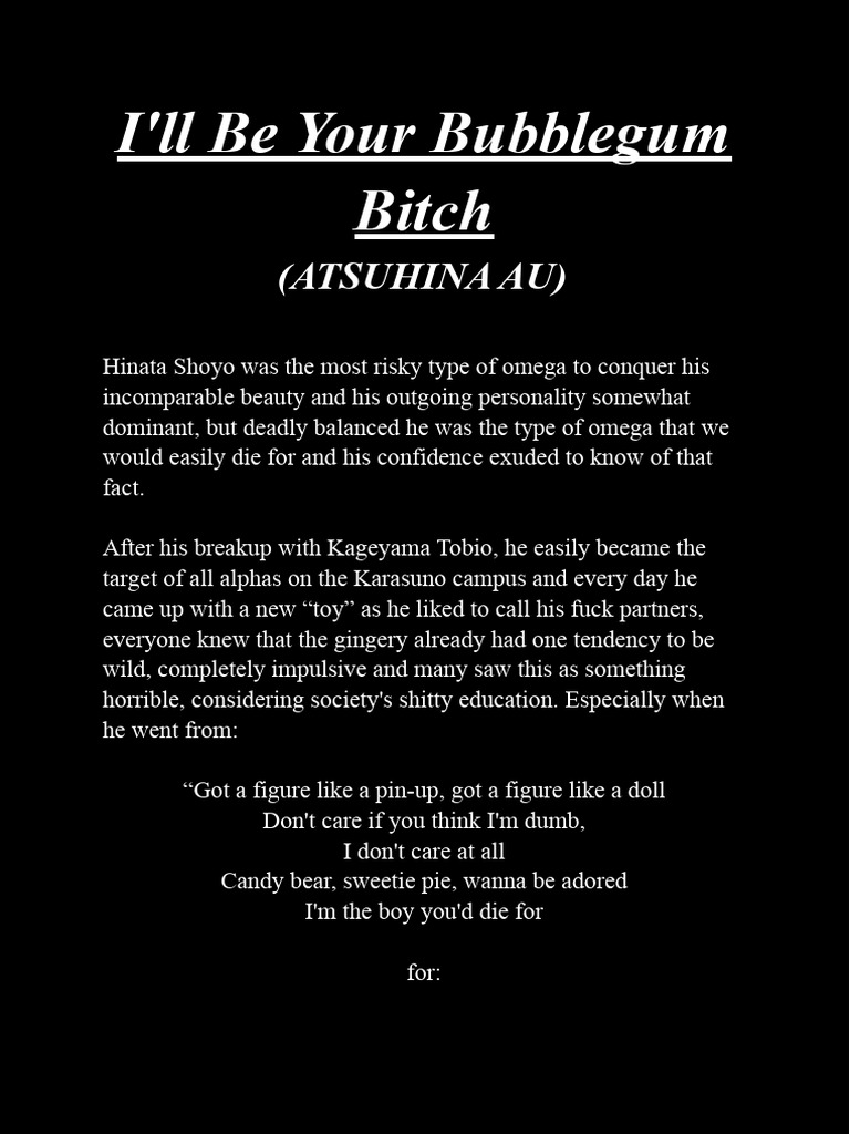 I'll Be Your Bubblegum Bitch | PDF