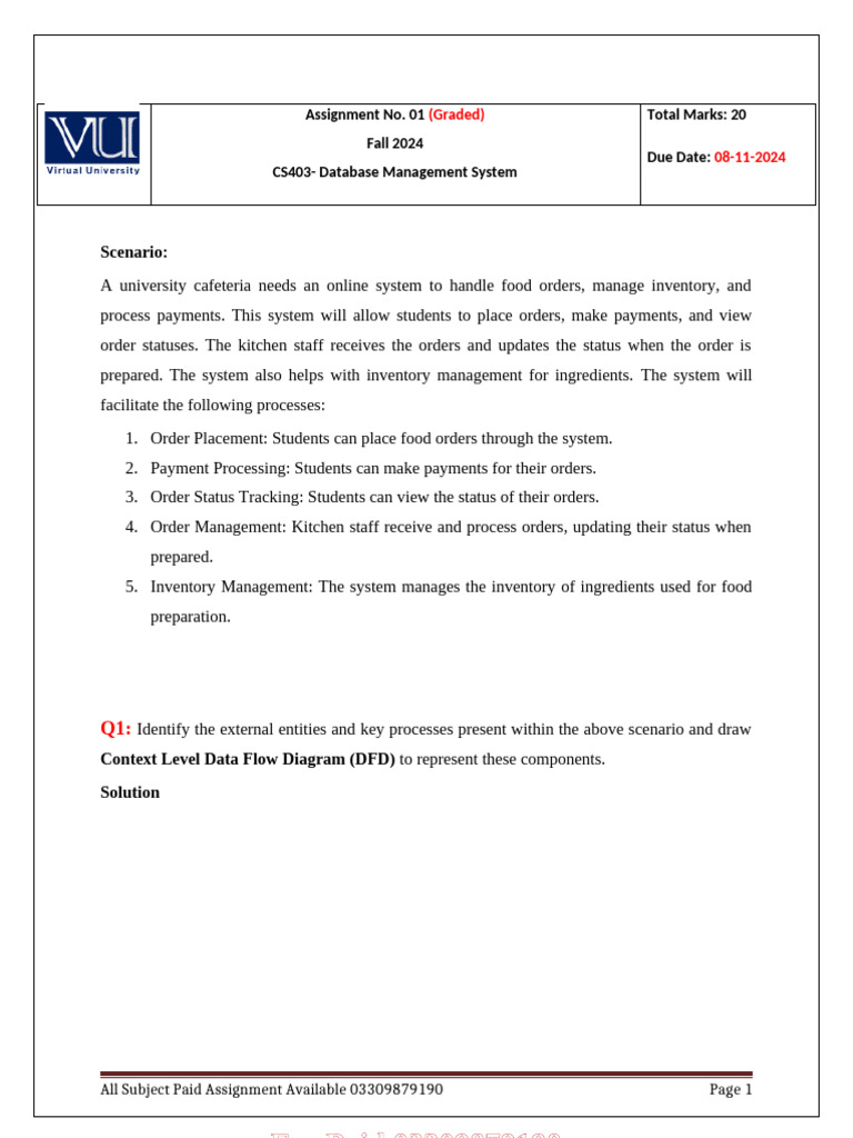 Cs403 Assignment 1 Fall 2024 Solution | PDF Cs403 Assignment 1 Fall 2024 Solution | PDF