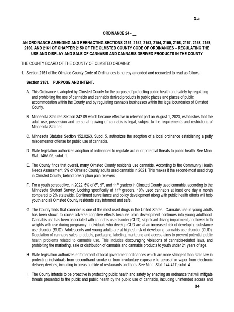 Proposed Olmsted County Cannabis Ordinance | PDF | Cannabis | Cannabis ...