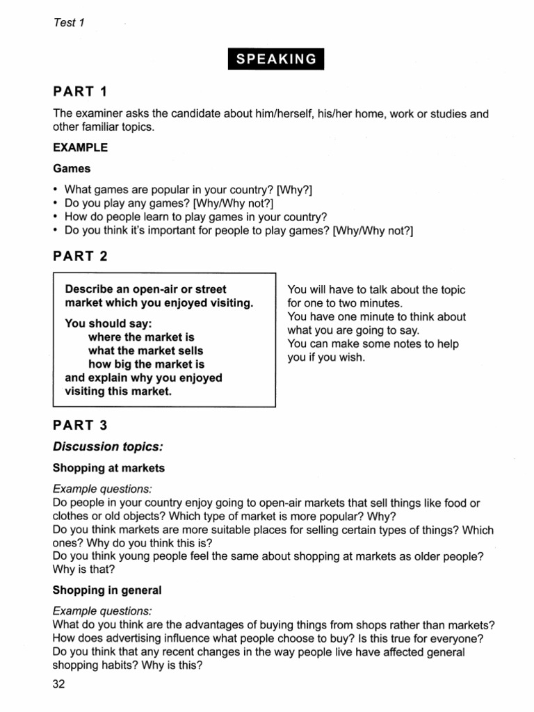 Cambridge-Ielts-9 SPEAKING | PDF