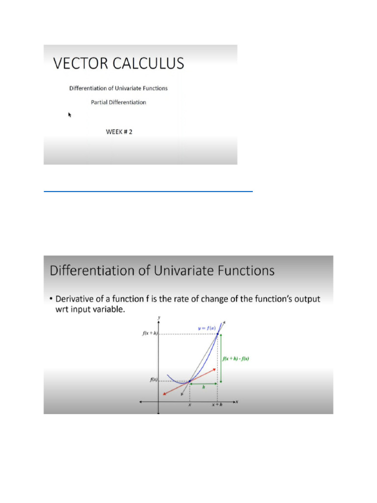 01 - Recap - Vector Calculus - Differentiations of Univariate Functions & Partial ...
