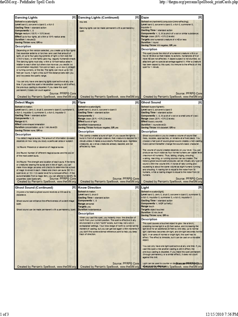Bard Spell Level 0 | PDF