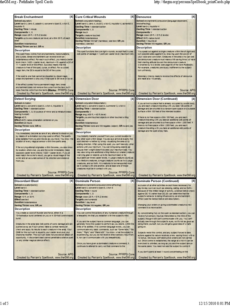 Bard Spell Level 4 | PDF