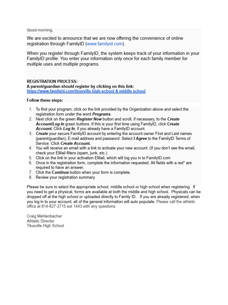 Online Registration Guide for FamilyID | PDF | Career & Growth