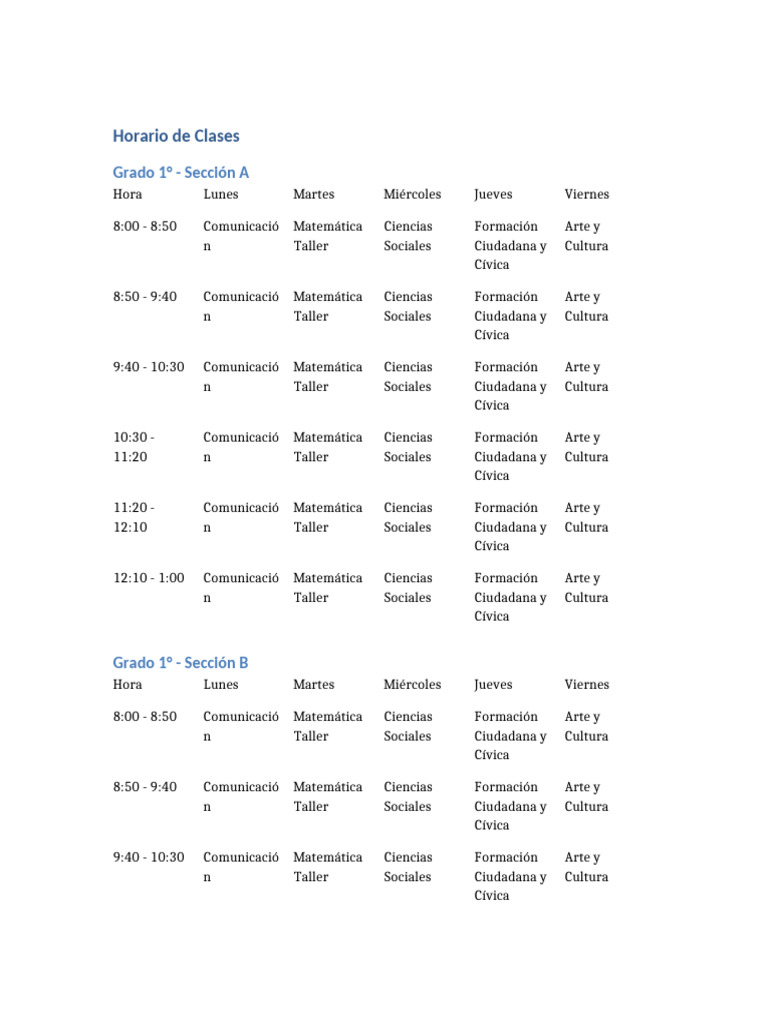 Horario Clases | PDF | Science | Cognición