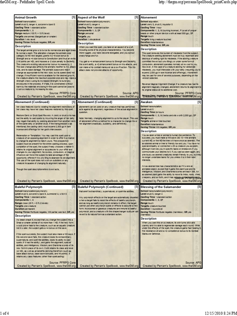 Druid Spell Level 5 | PDF