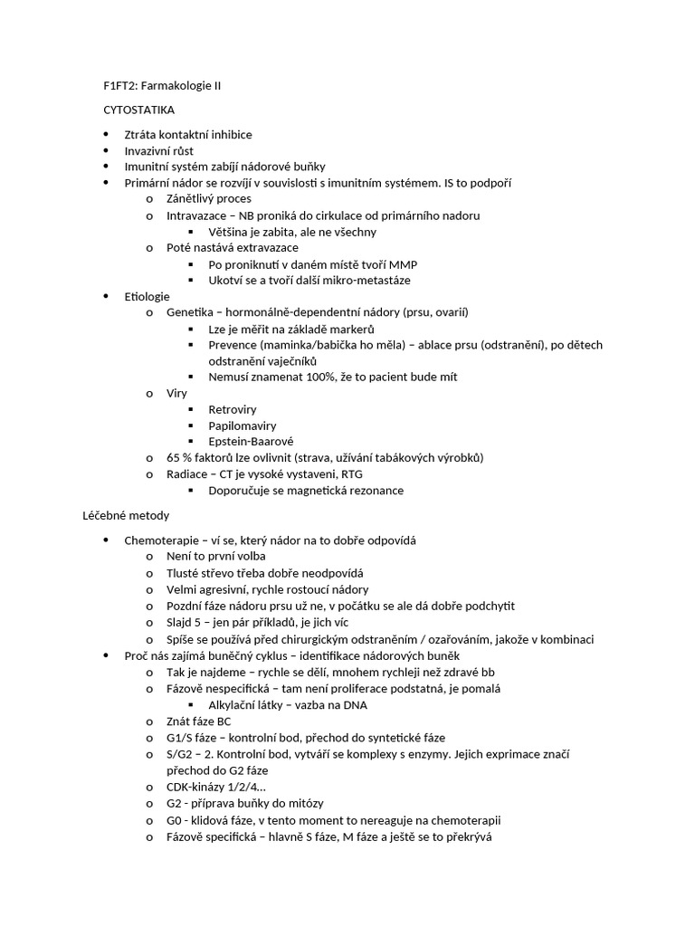 F1FT2 Cytostatika | PDF