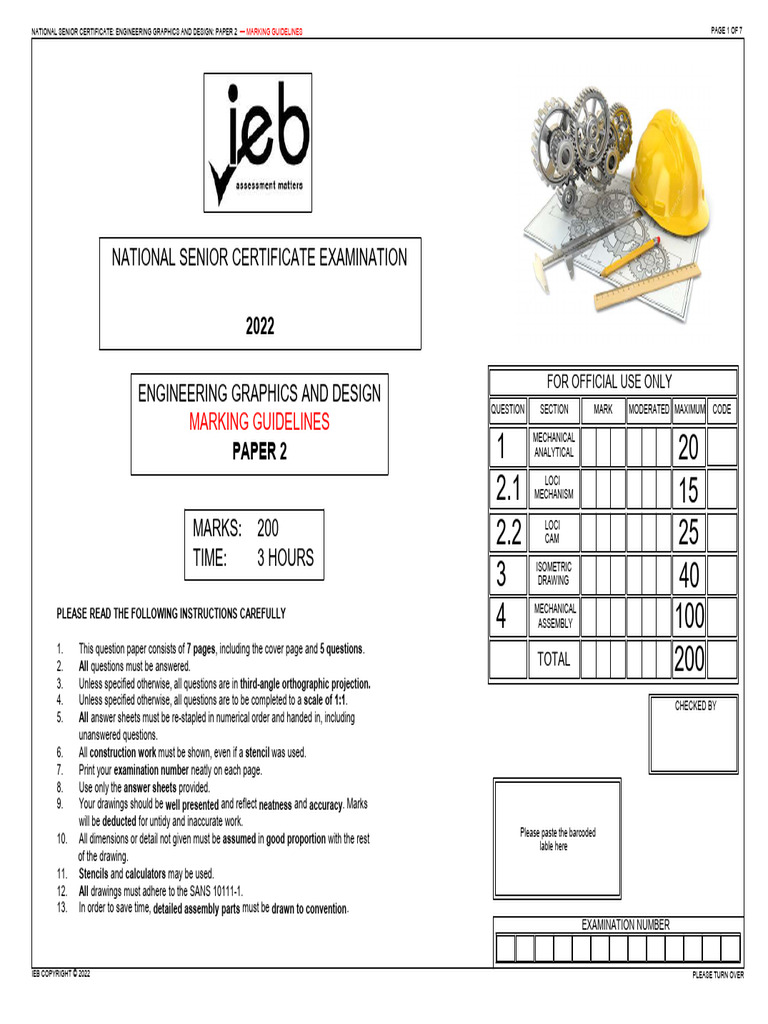 Past Exam Papers - Engineering Graphics and Design Ieb NSC Grade 12 ...