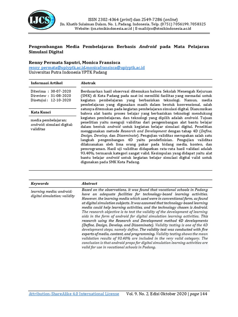 Pengembangan Media Pembelajaran Berbasis Android Pada Mata Pelajaran Simulasi Digital | PDF