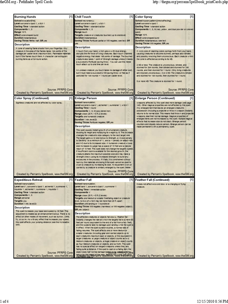 Magus Spell Level 1 | PDF | D20 System