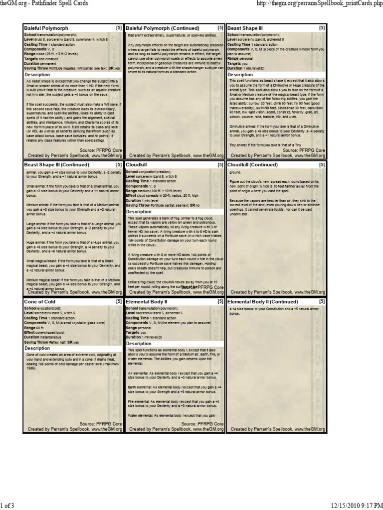 Magus Spell Level 5 | PDF