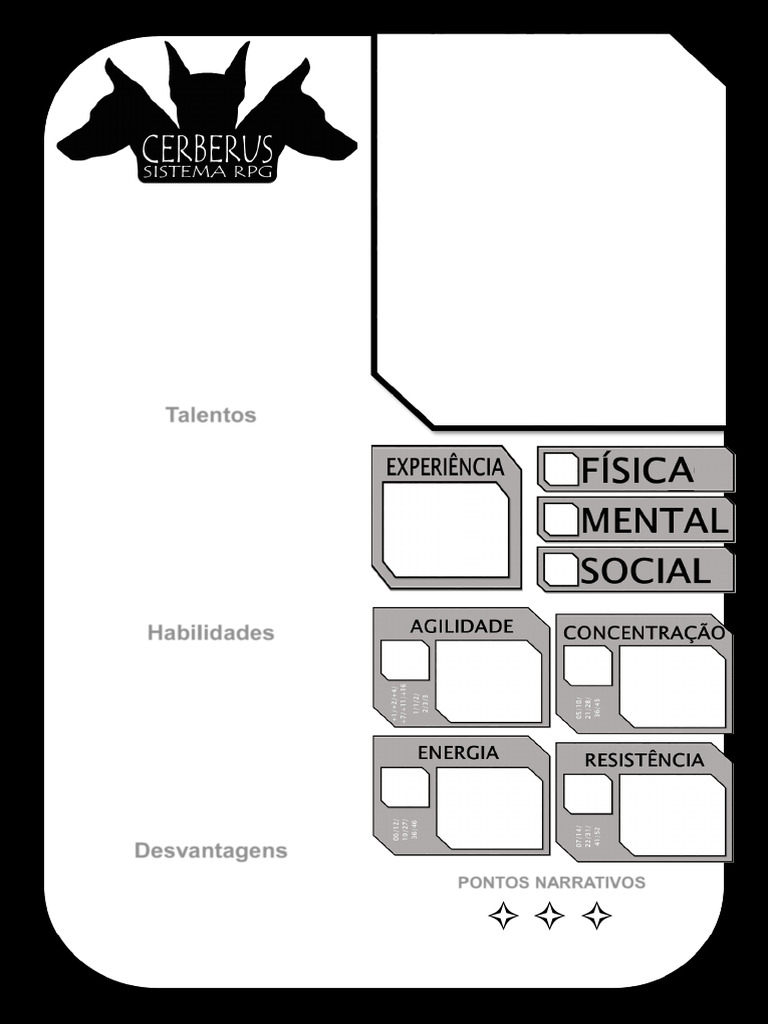 Cerberus - Sistema RPG - Ficha | PDF