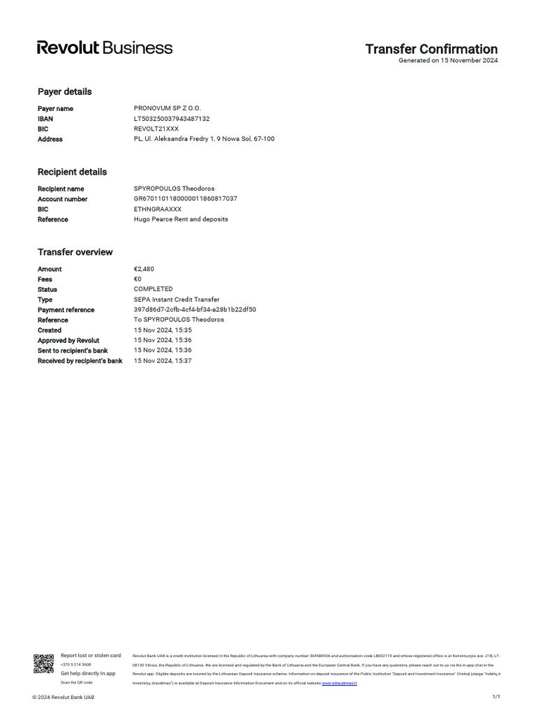 Transfer Confirmation | PDF | Payments | Banking Technology