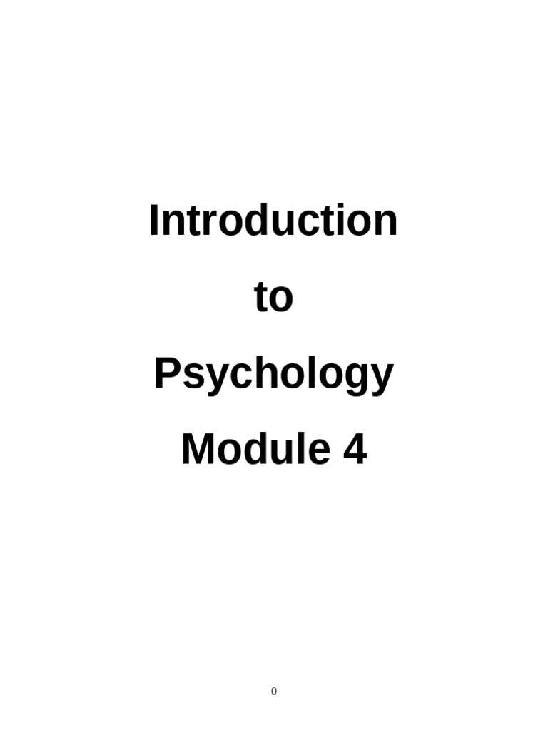 Introduction To Psychology Fall 2024 Course Pack Module 4 | PDF | Id ...