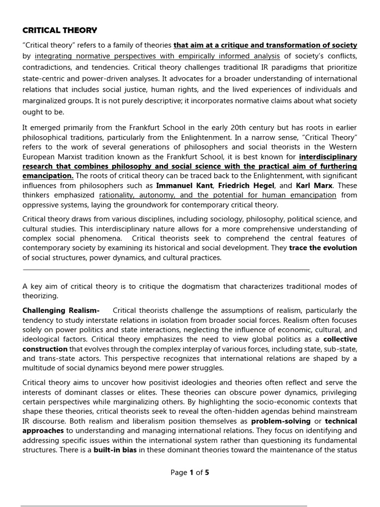 Critical Theory | PDF | Critical Theory | Marxism Critical Theory | PDF | Critical Theory | Marxism