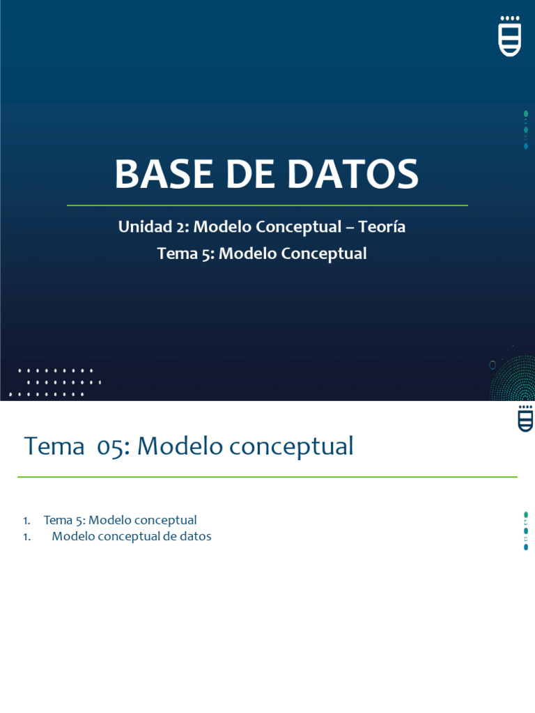 Tema 5 | PDF | Modelo conceptual | Bases de datos
