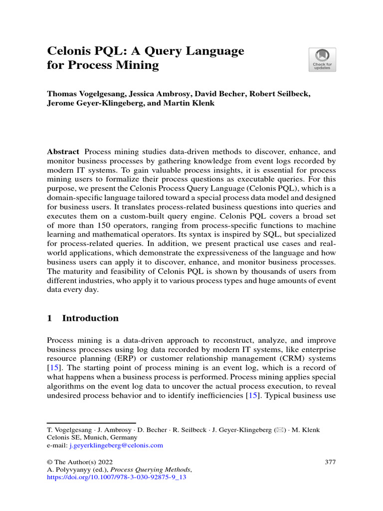 Celonis PQL: Process Query Language Guide | PDF | Databases | Table ...