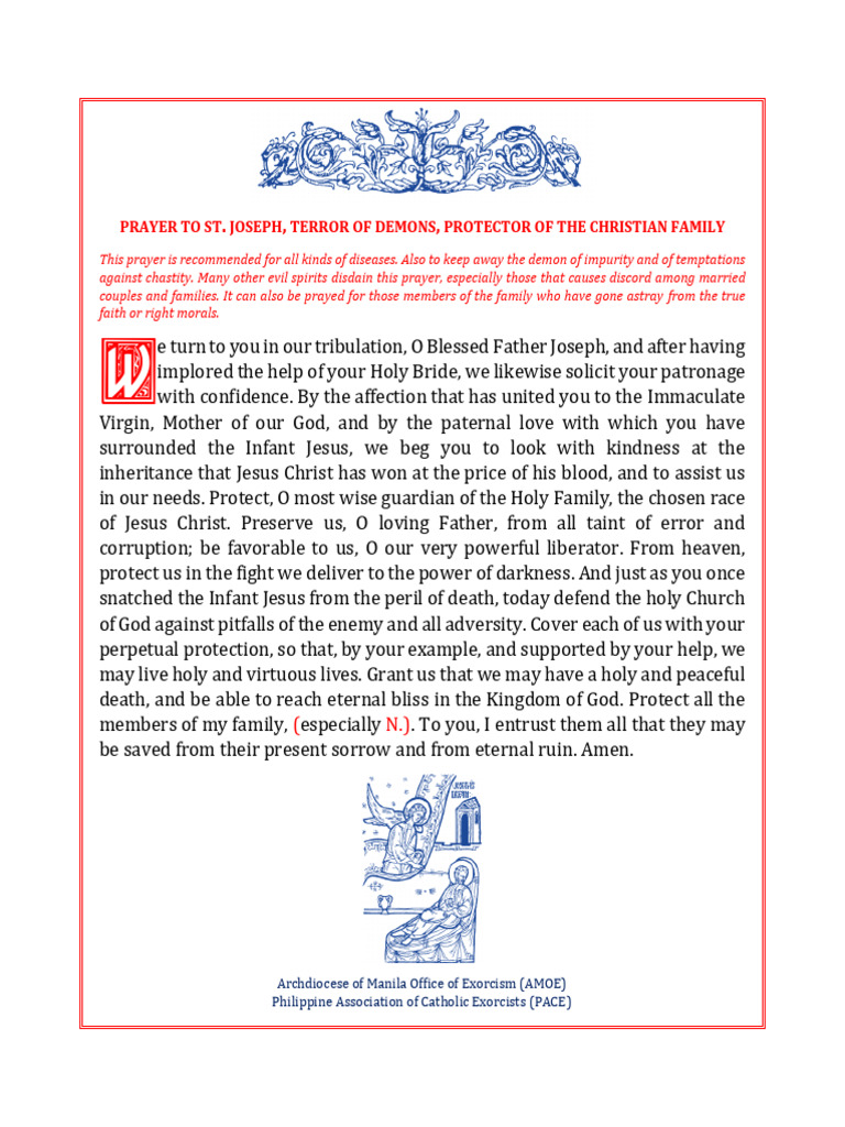 Prayer To ST Joseph, Terror Demons | PDF | Religion & Spirituality