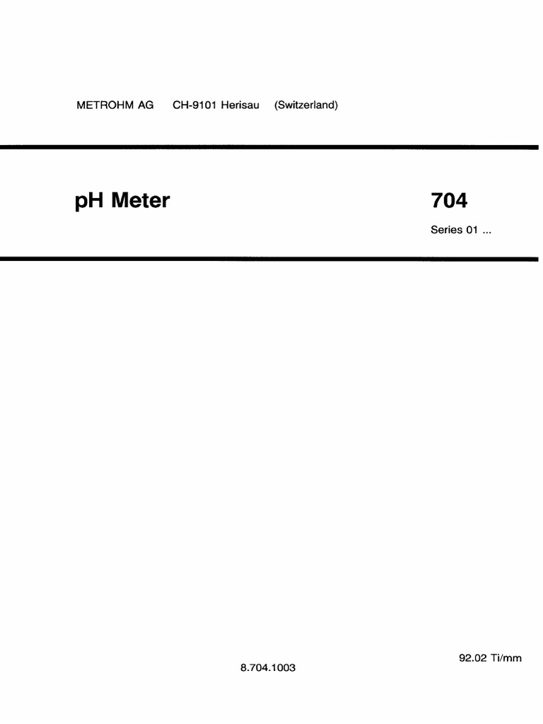 Manual 704 PH Meter EN | PDF