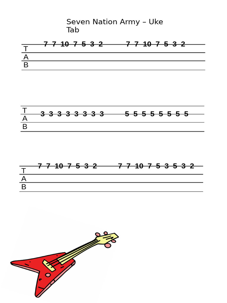 Seven Nation Army Ukulele Tab | PDF