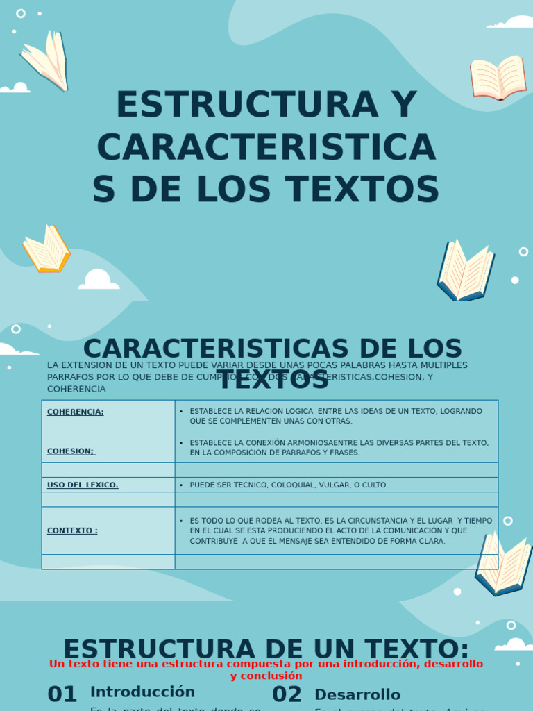 Caracteristicas y Estructuras de Los Textos | PDF