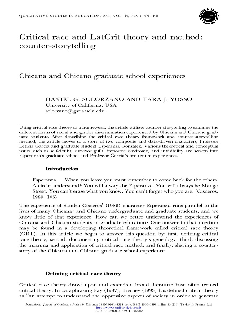 Counter Storytelling Lat Crit | PDF | Critical Race Theory ...