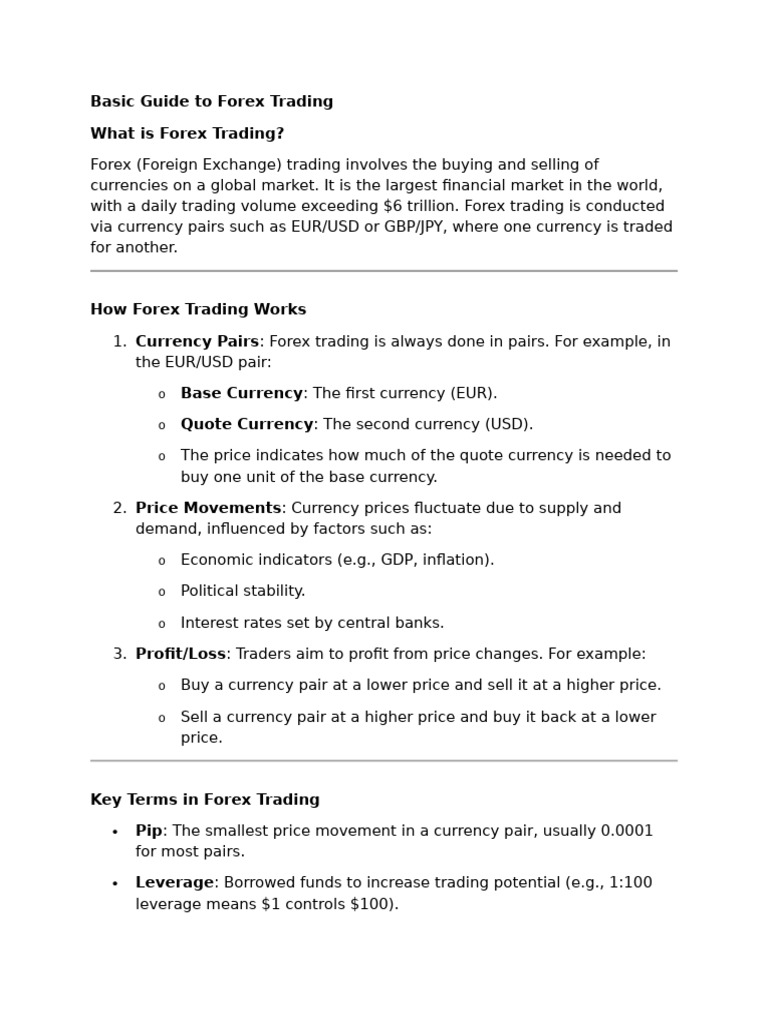 forex guide | PDF | Foreign Exchange Market | Business