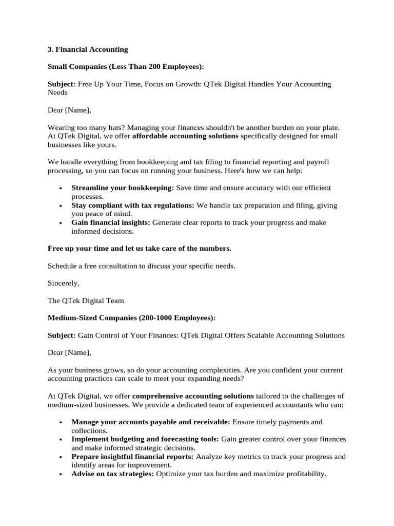 QTek Digital: Tailored Accounting Solutions | PDF | Taxes | Internal ...