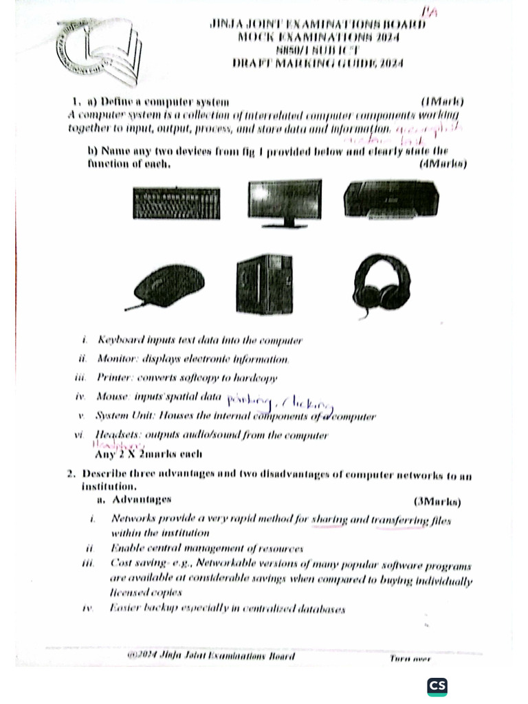 Sub Ict Jjeb Marking Guide 2024 | PDF